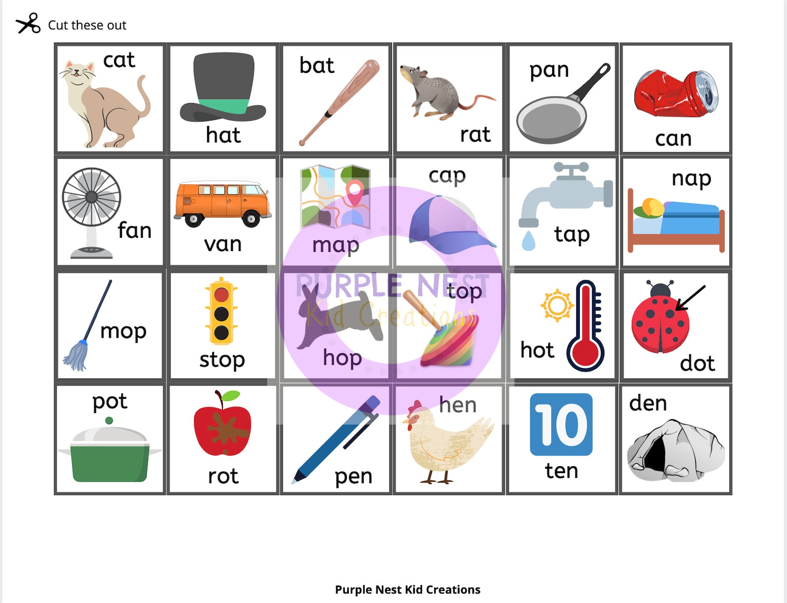 Word Family Houses Activity Phonics Language CVC Rhyming - Etsy UK