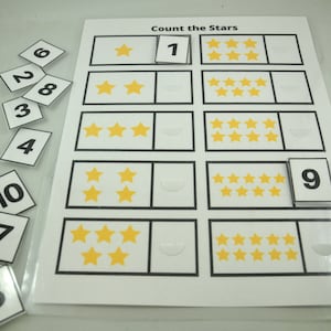 Count the Stars Worksheet: Preschool Printable Game (digital Download ...