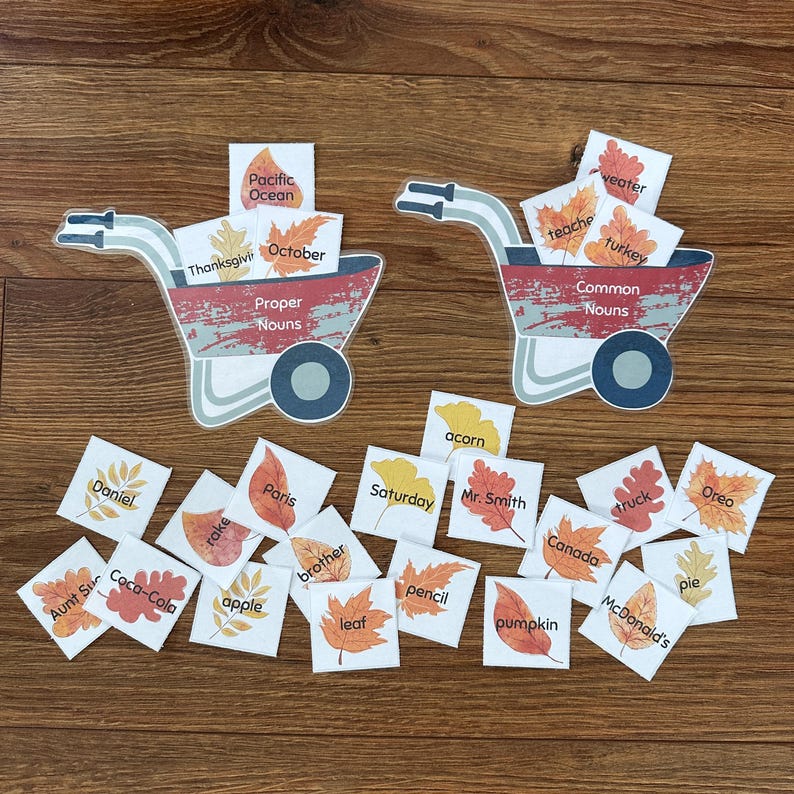 Fall Noun Sorting Activity: Grammar Printable (digital Download) - Etsy