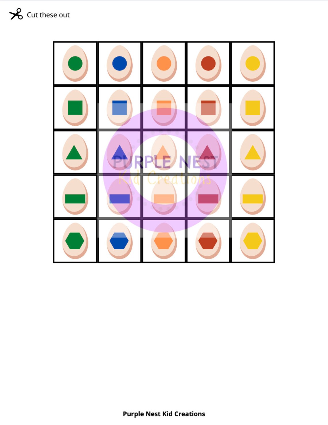 Chicken Egg Shape Sort Worksheet Shape Sorting Game Farm - Etsy