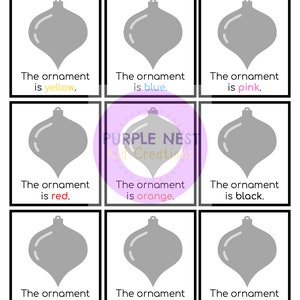 Sight Word Color Match Worksheet, Color Matching Game, Christmas ...