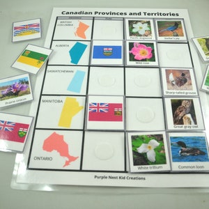 Canada Geography Bundle, Provinces and Territories, Matching, Birds ...