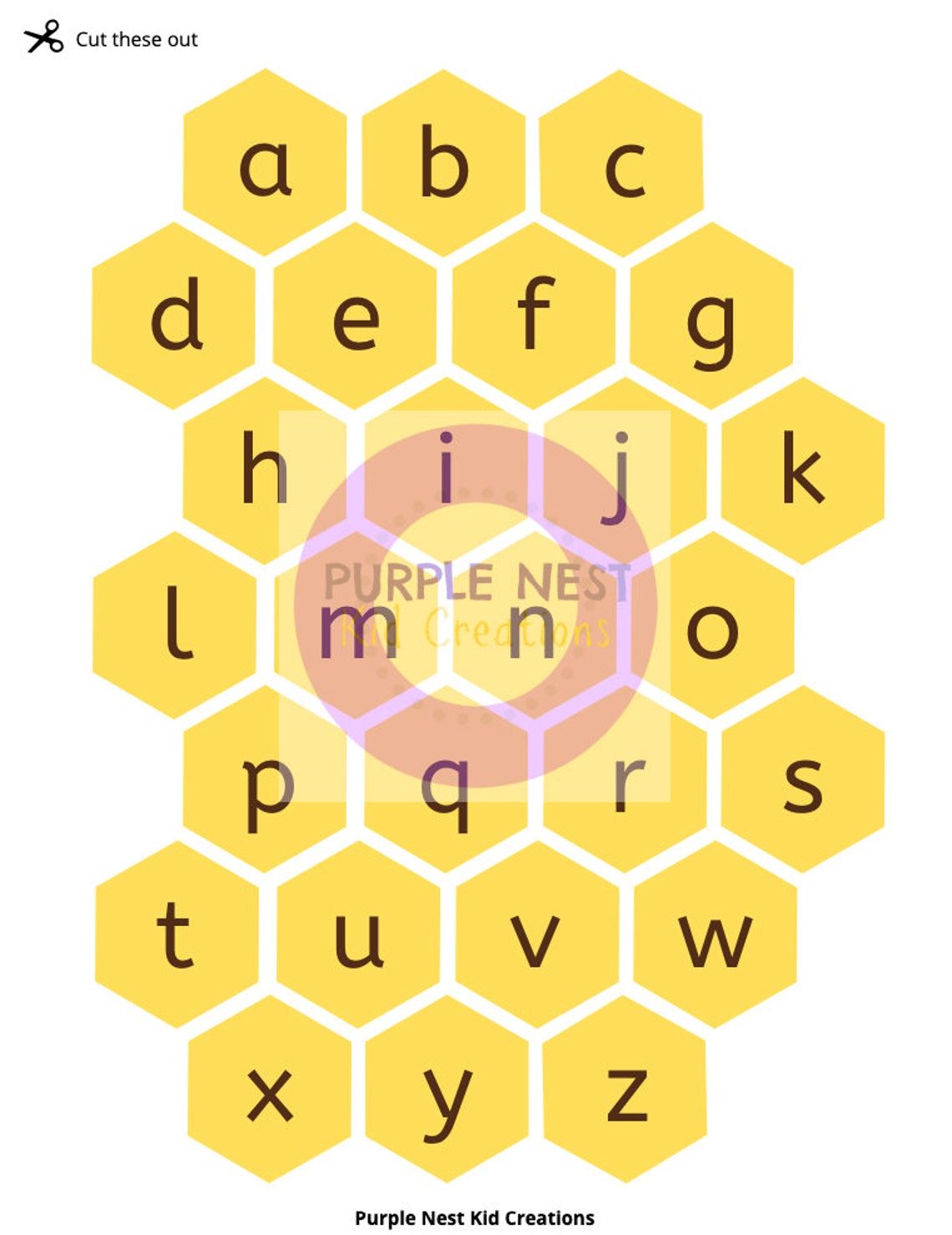 Honeycomb Alphabet Matching Worksheet Quiet Book Pages Busy - Etsy
