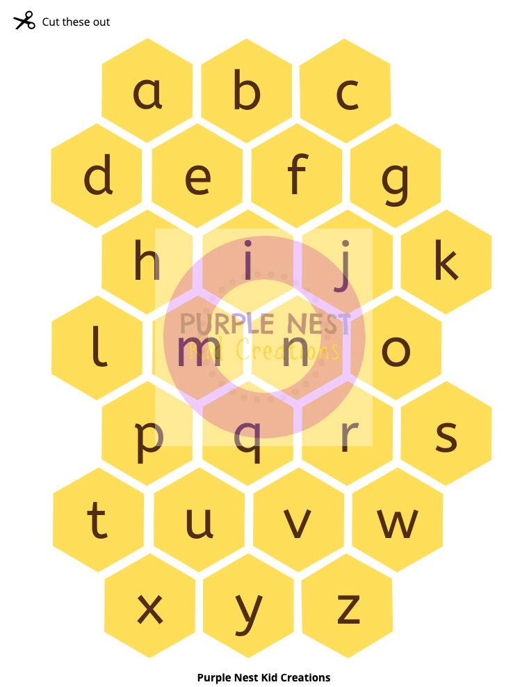 Honeycomb Alphabet Matching Worksheet: Lowercase to Uppercase (digital ...