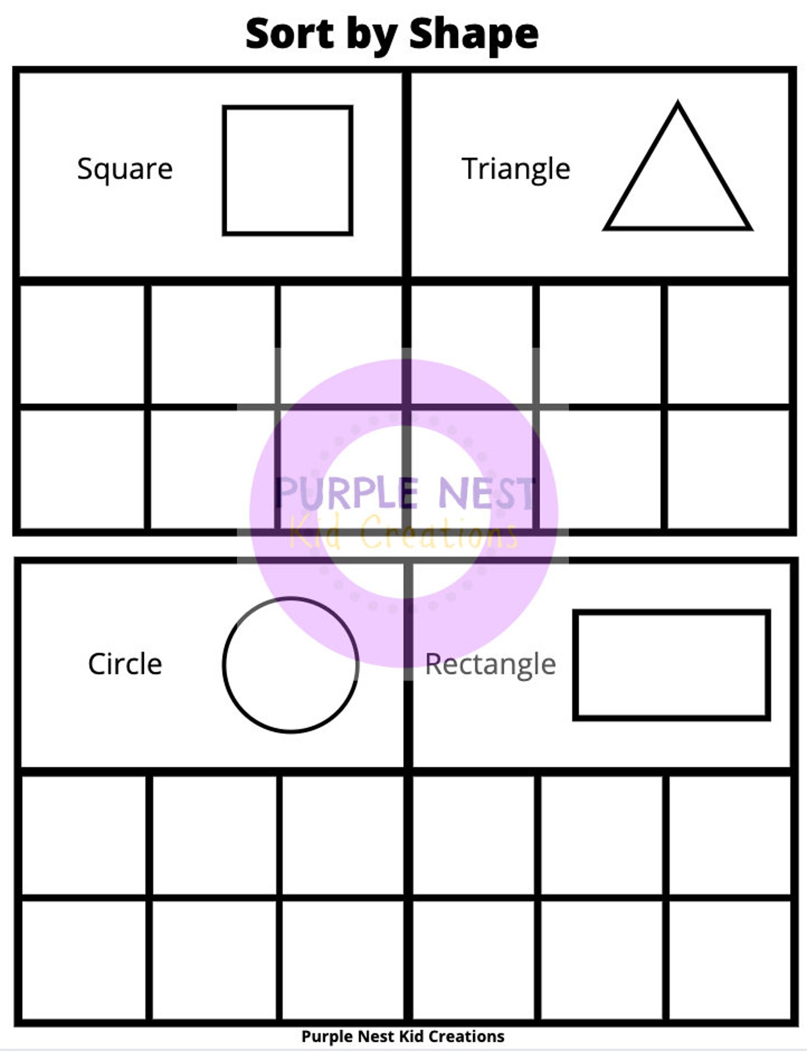 Sort by Shape Worksheet Shape Sorting Game Educational - Etsy
