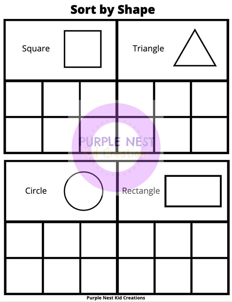 Sort by Shape Worksheet Shape Sorting Game Educational - Etsy