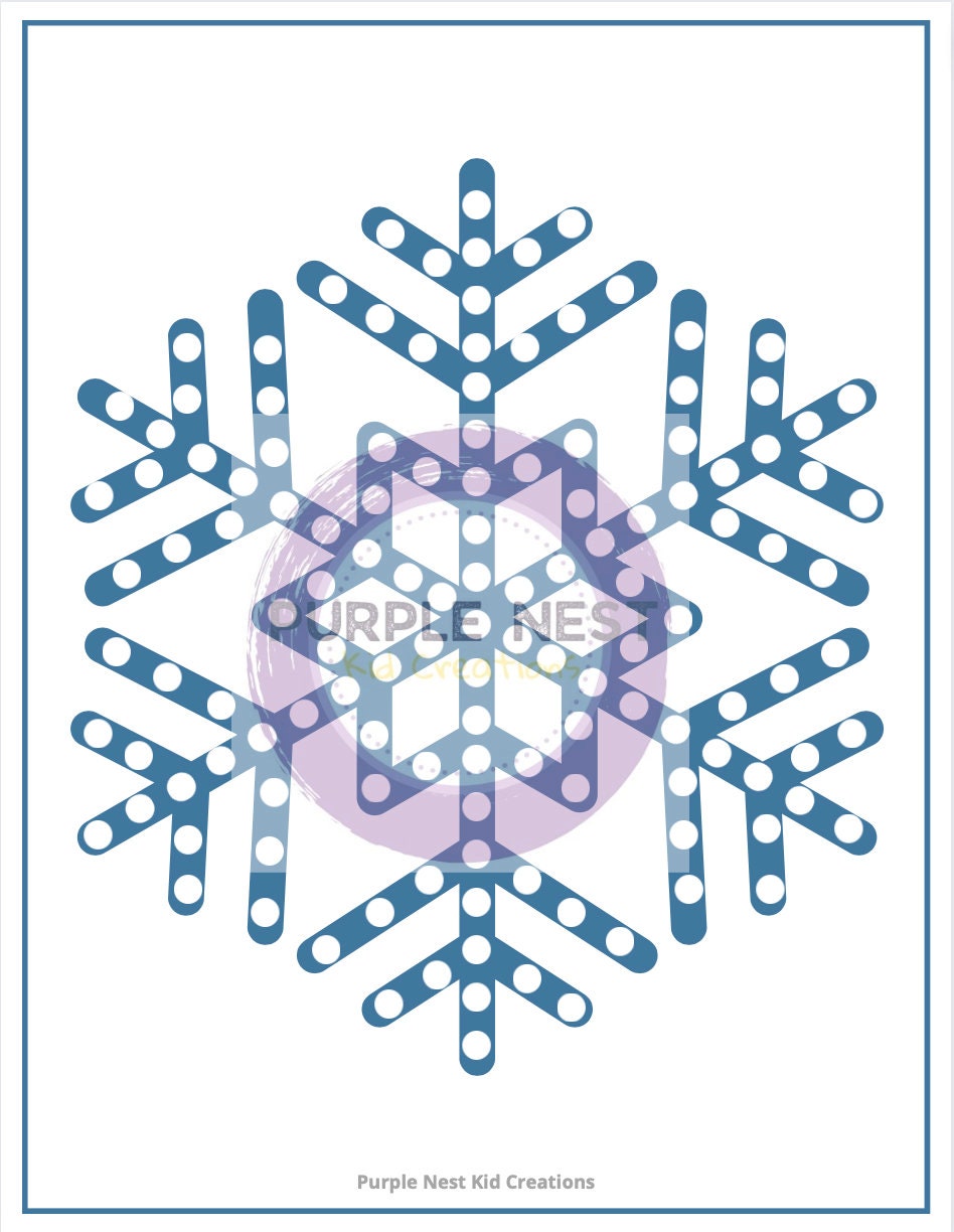 Snowflake Dot Art: Q-tip Painting Printable (PDF) - Etsy