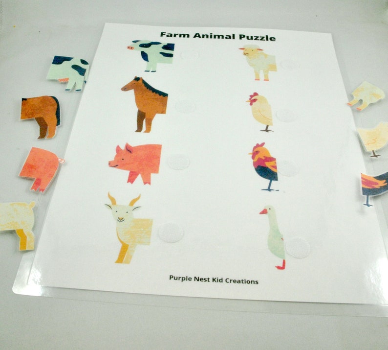 Farm Animal Puzzle Worksheet Animal Matching Game - Etsy