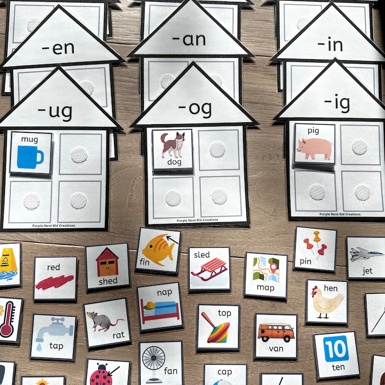 Word Family Houses Activity: CVC Rhyming Game (digital Download) - Etsy