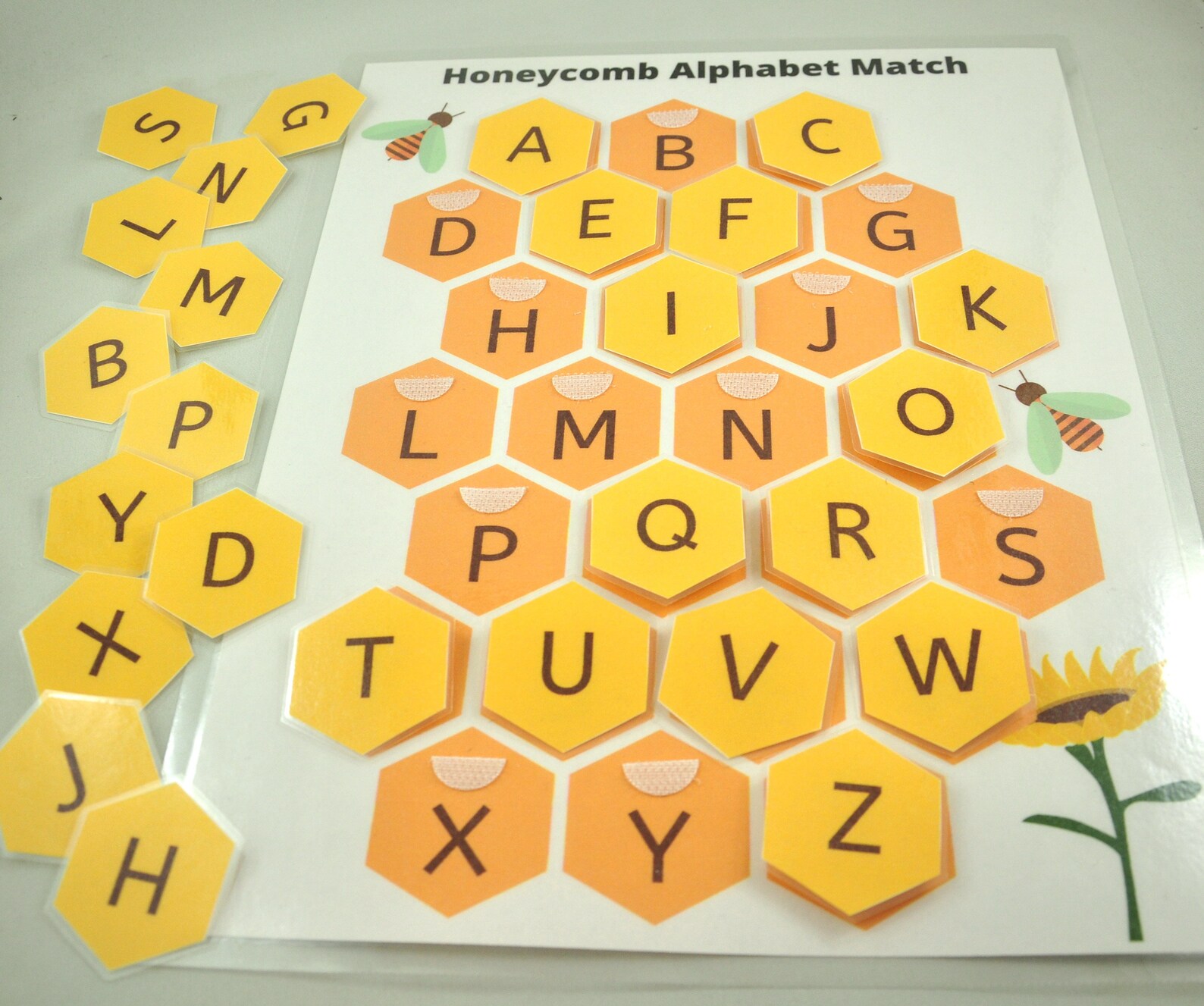 Honeycomb Alphabet Matching Game: Preschool Printable (PDF) - Etsy