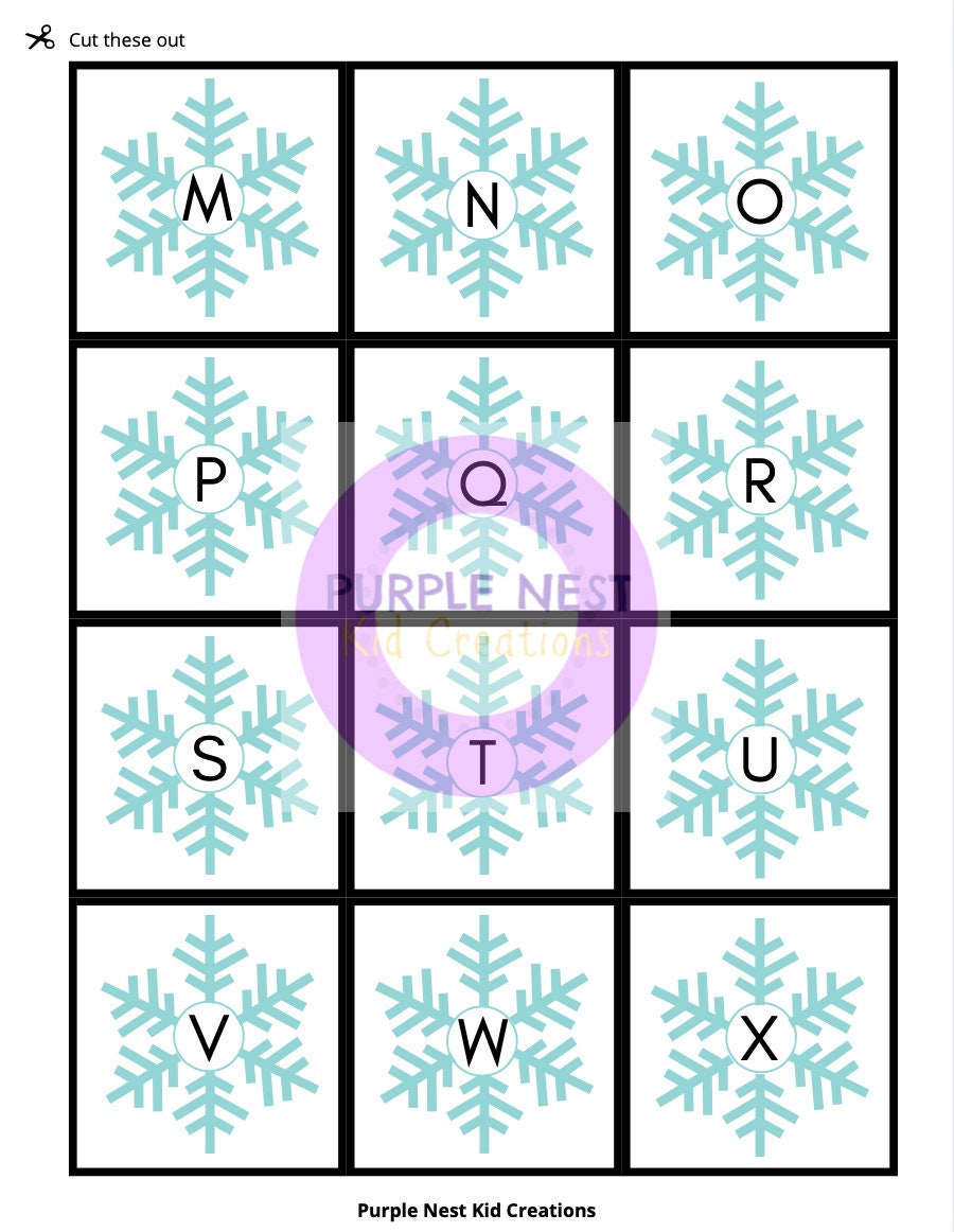 Snowflake Alphabet Find and Cover Activity Letters A to Z - Etsy