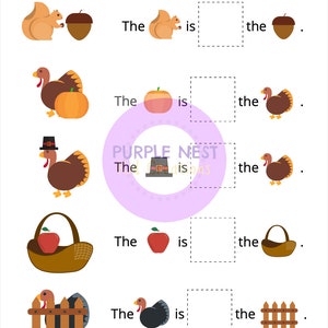 Thanksgiving Prepositions Activity, Prepositions, Busy Book Page ...