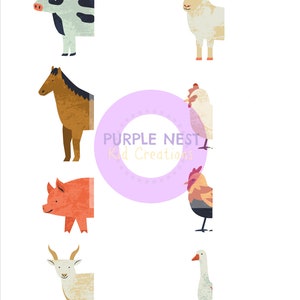 Farm Animal Puzzle Worksheet, Animal Matching Game, Educational ...