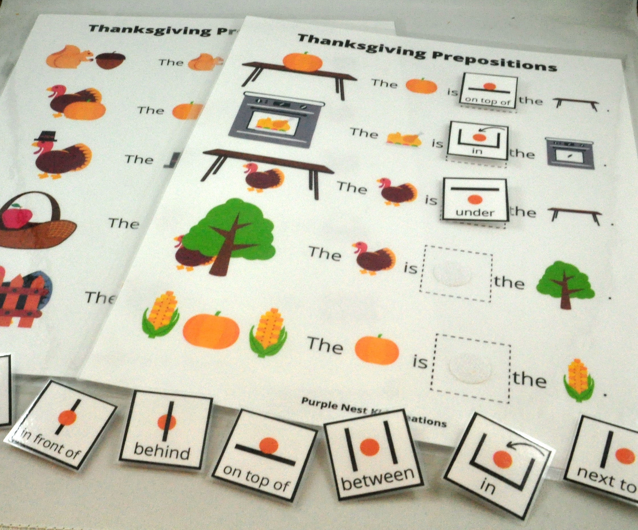 Thanksgiving Prepositions Activity Prepositions Busy Book | Etsy