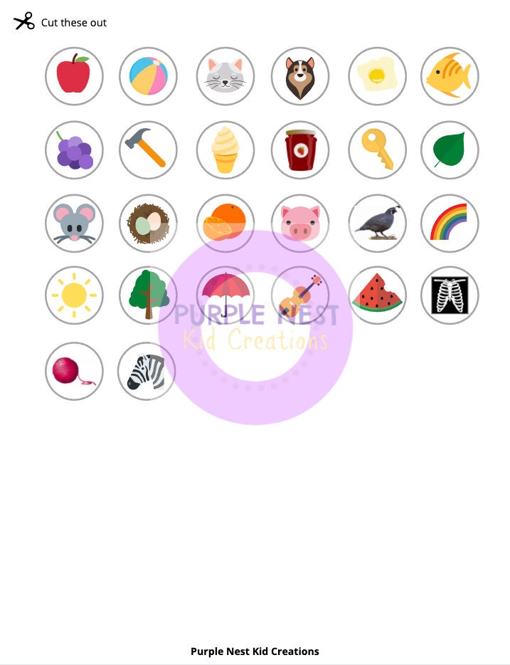 Beginning Sounds Picture Matching Worksheet Alphabet Matching - Etsy