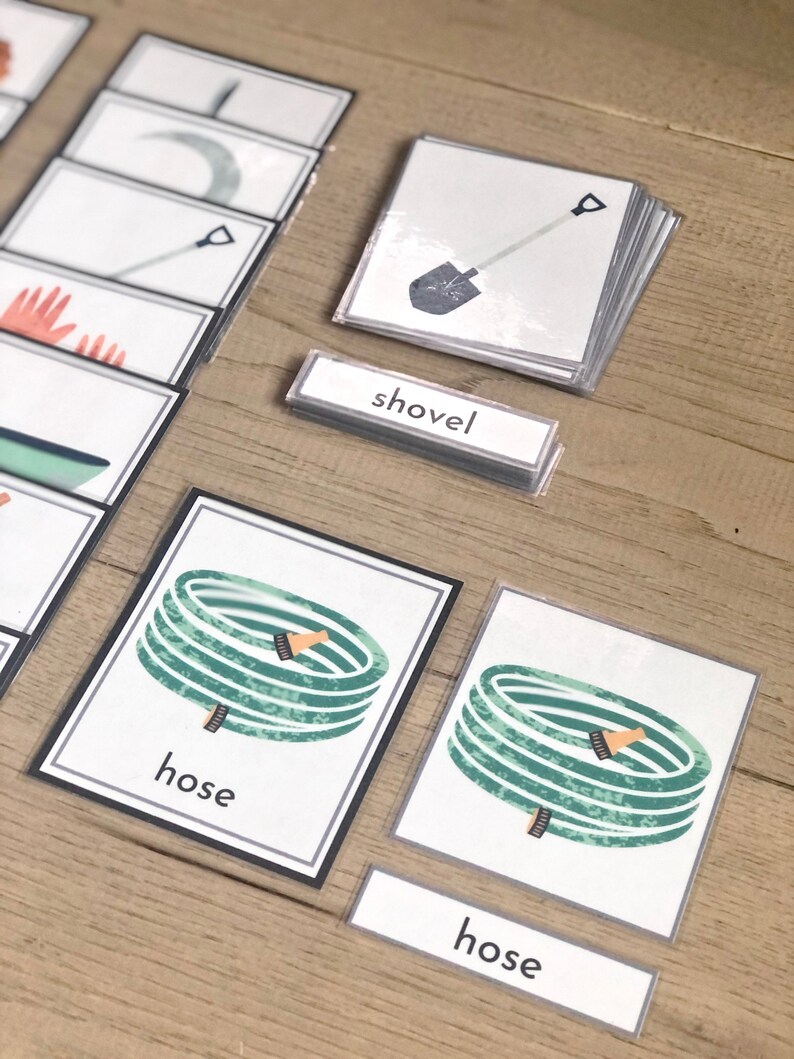 Gardening Flash Cards Montessori Nomenclature Three Part - Etsy
