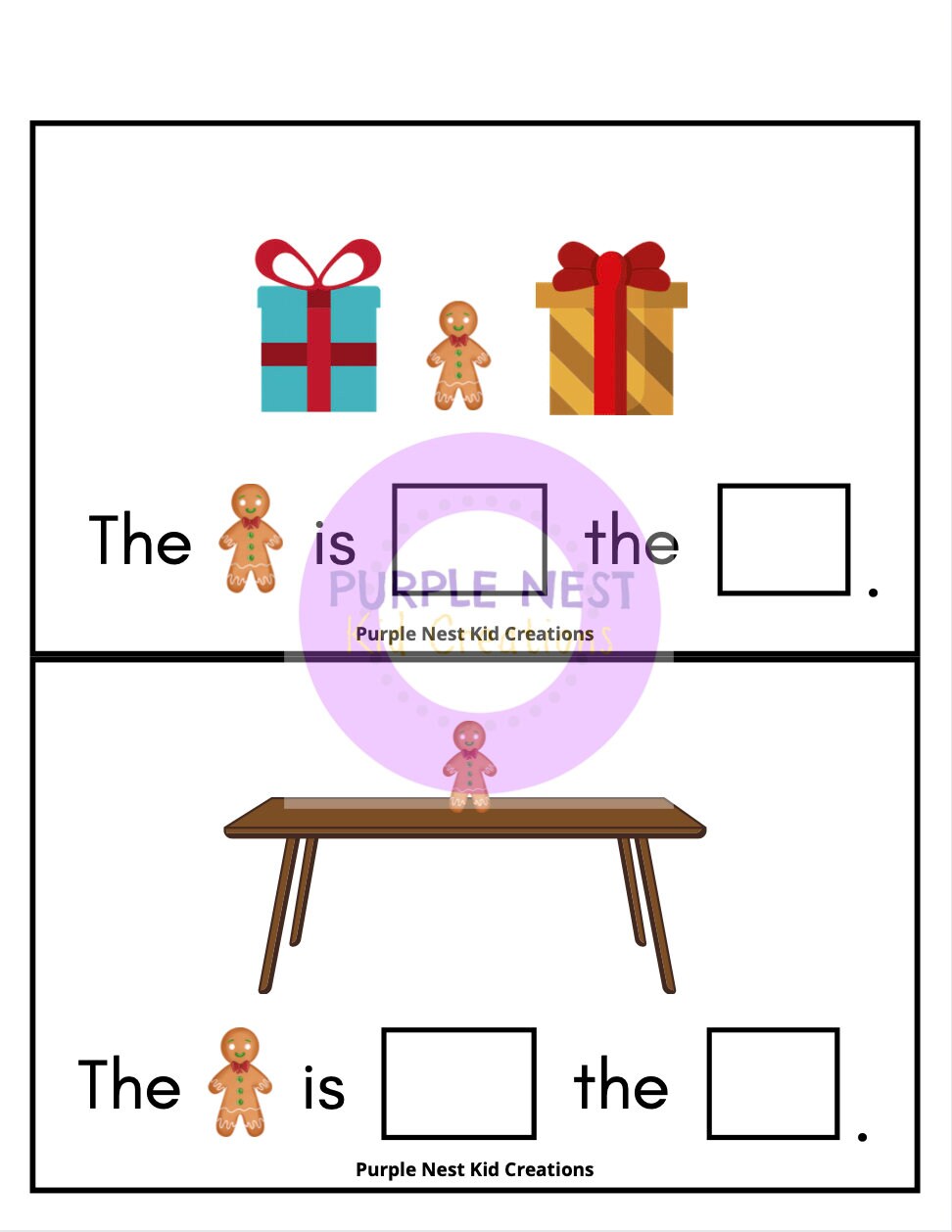 Gingerbread Man Preposition Activity: Christmas Literacy Center ...