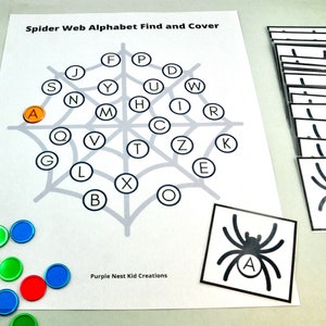 Spider Web Alphabet Find and Cover Activity, Letters A to Z, Literacy ...