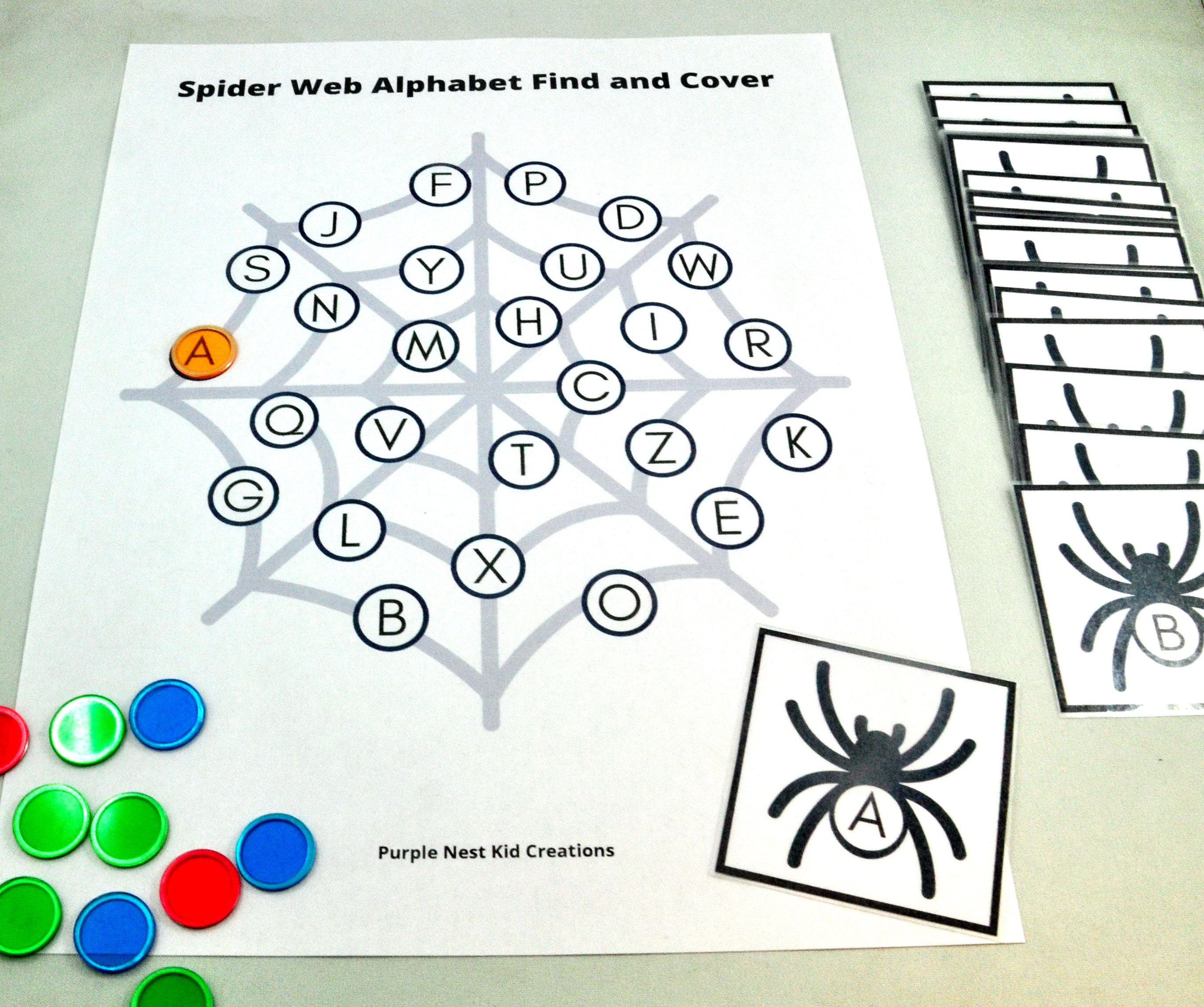 Spider Web Alphabet Find & Cover: Preschool Literacy Activity (PDF) - Etsy