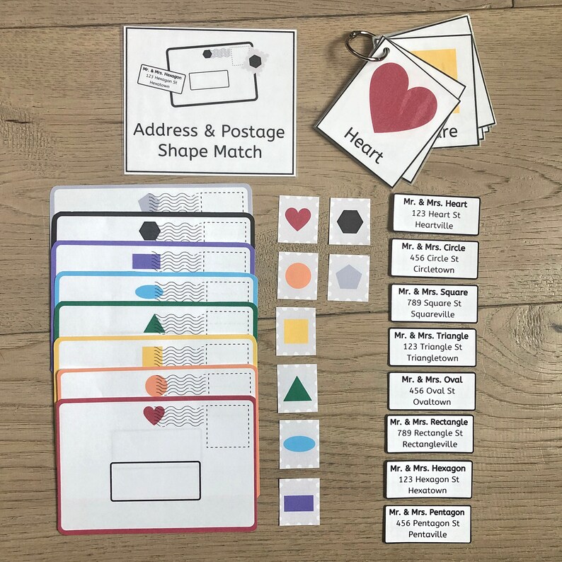Post Office Activity Bundle Postage Color and Shape Match | Etsy