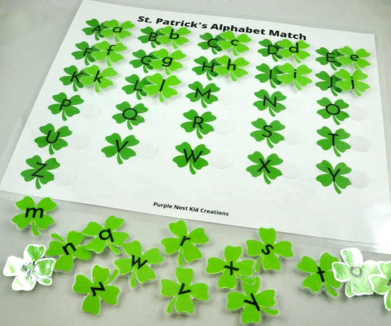 St. Patrick's Alphabet Matching Game: Preschool Printable (digital ...