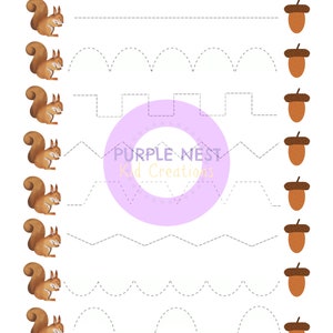 Acorn Tracing Lines Activity, Trace the Lines, Pre-writing Practice ...