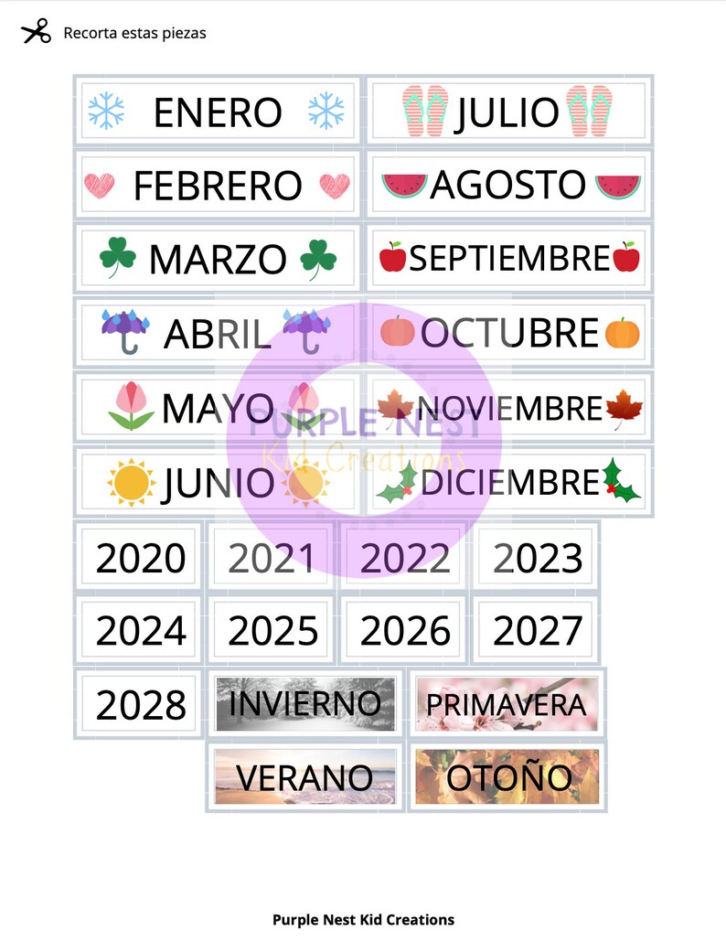 Spanish Perpetual Calendar Morning Binder Activity Sheet | Etsy