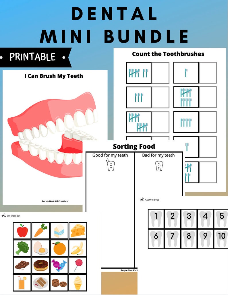 Dental Mini Printable Bundle Community Helpers Dentist | Etsy