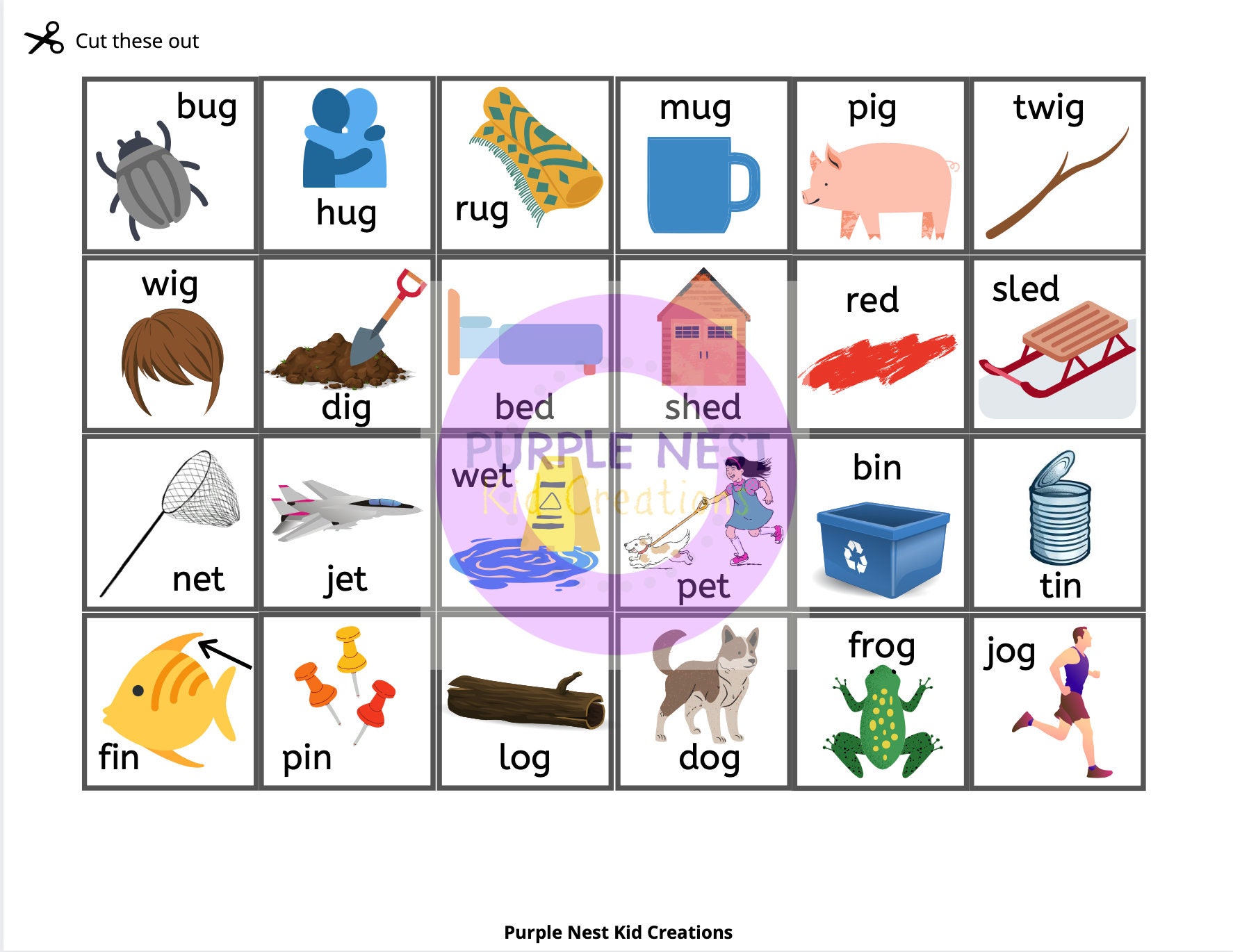 Word Family Houses Activity: CVC Rhyming Game (digital Download) - Etsy