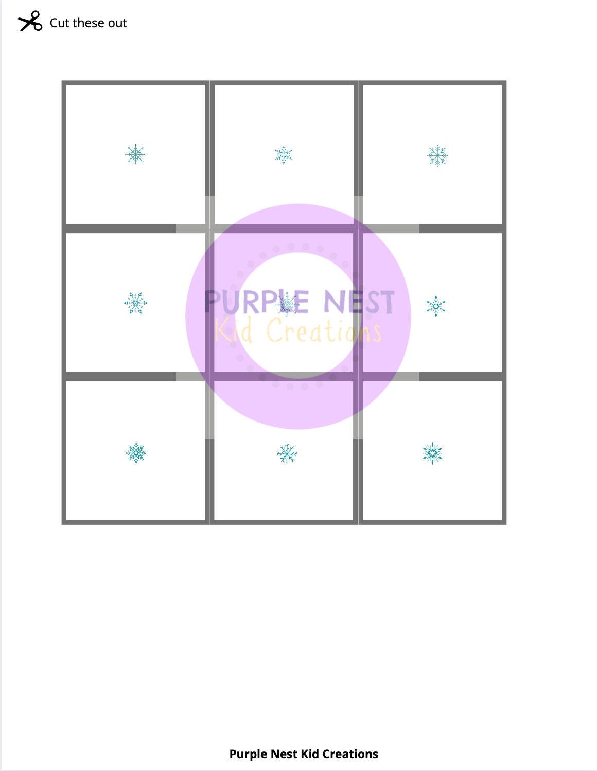 Snowflake Match Worksheet Snowflake Matching Game Winter - Etsy