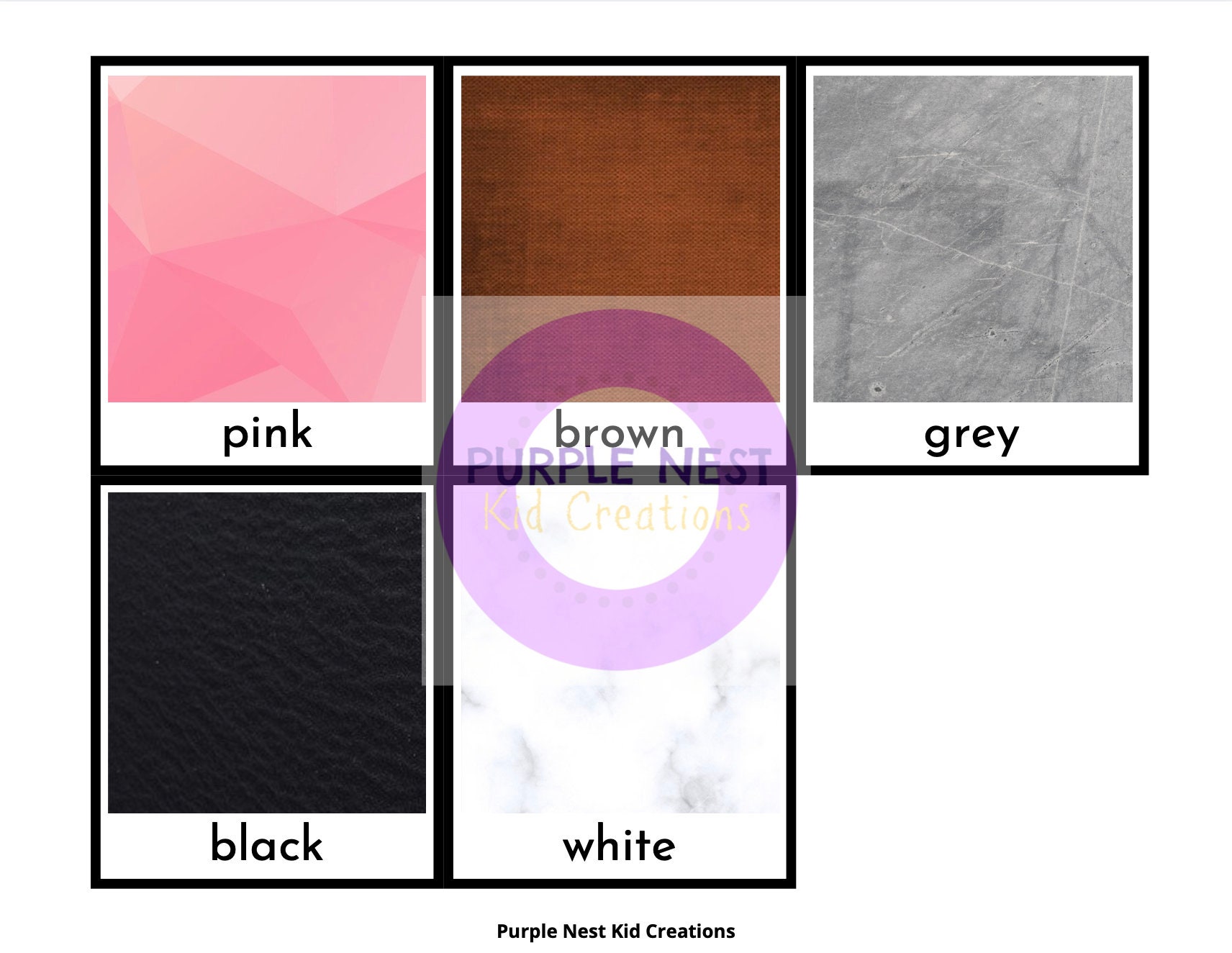 Colors Flash Cards Colours Montessori Nomenclature Three - Etsy