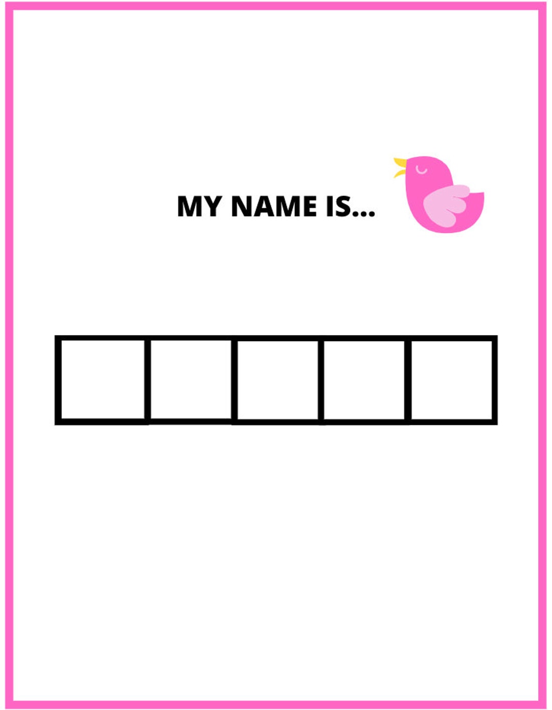 Personalized Name Worksheet for Girl, Digital Education Printable ...