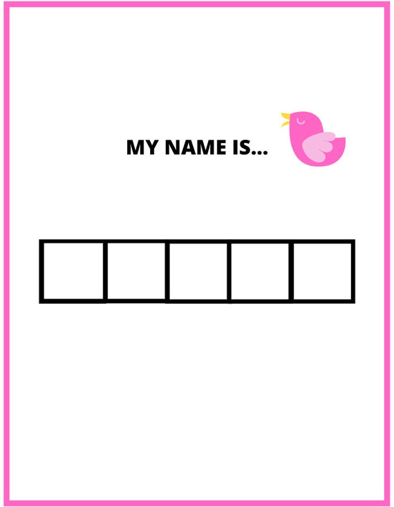 Personalized Name Worksheet for Girl Digital Education - Etsy