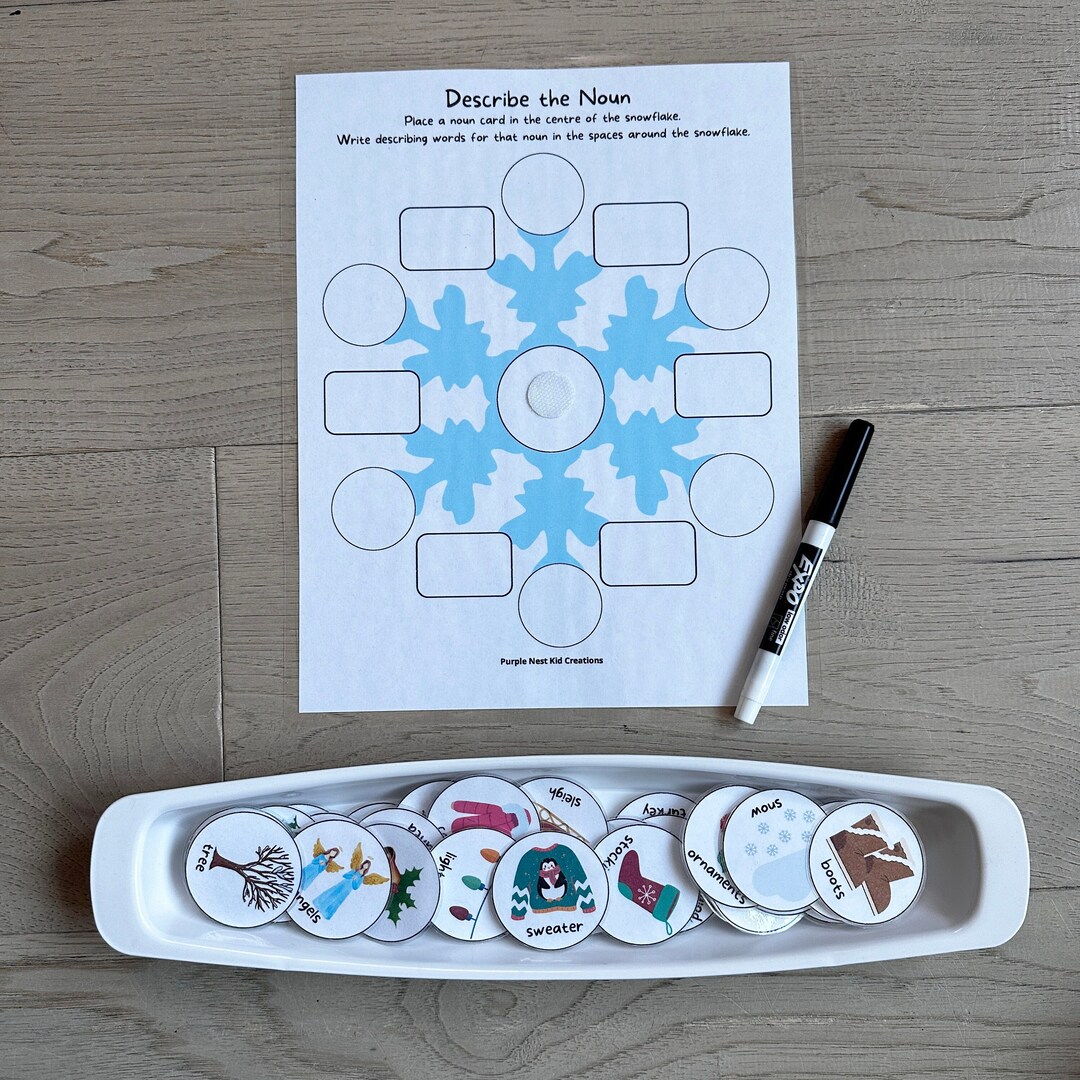 Describe the Noun Printable Activity, Winter Nouns, Christmas Nouns ...
