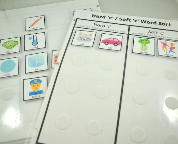 Hard 'c' / Soft 'c' Word Sort Digital | Etsy