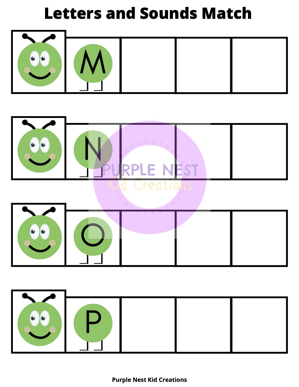Letters and Sounds Match Worksheet Phonics Beginning Sounds - Etsy