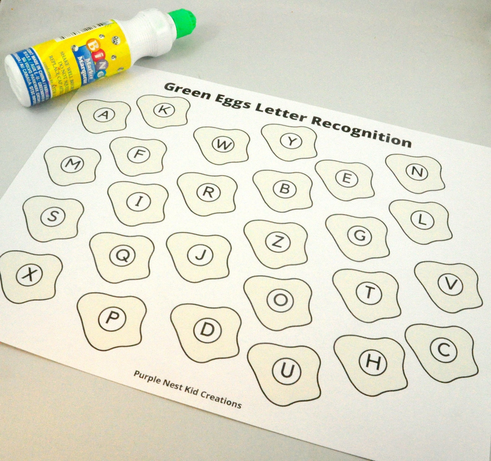 Green Eggs Letter Recognition Worksheet Alphabet Activity - Etsy
