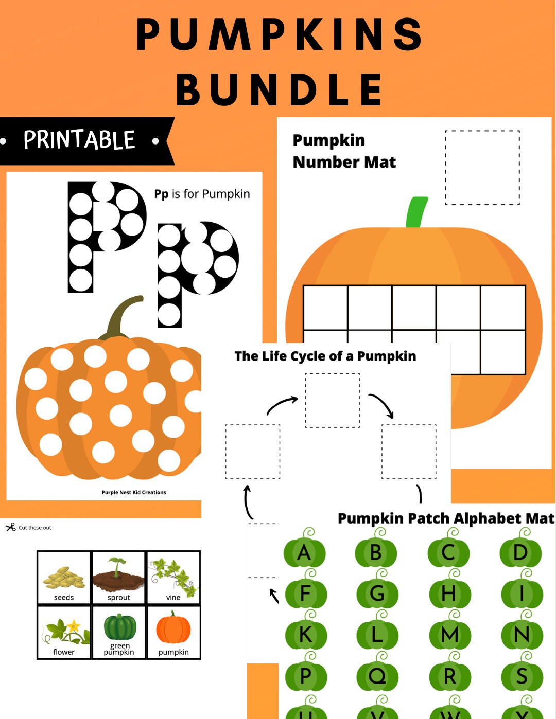 Pumpkins Printable Bundle Fall Autumn Pumpkins - Etsy