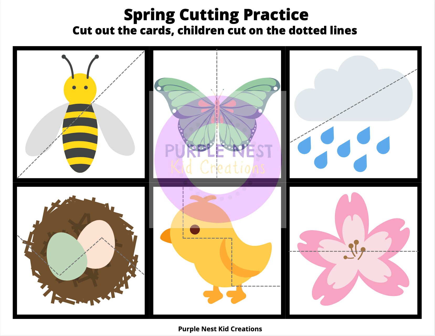 Spring Cutting Practice Worksheets Scissor Practice Scissor - Etsy Canada