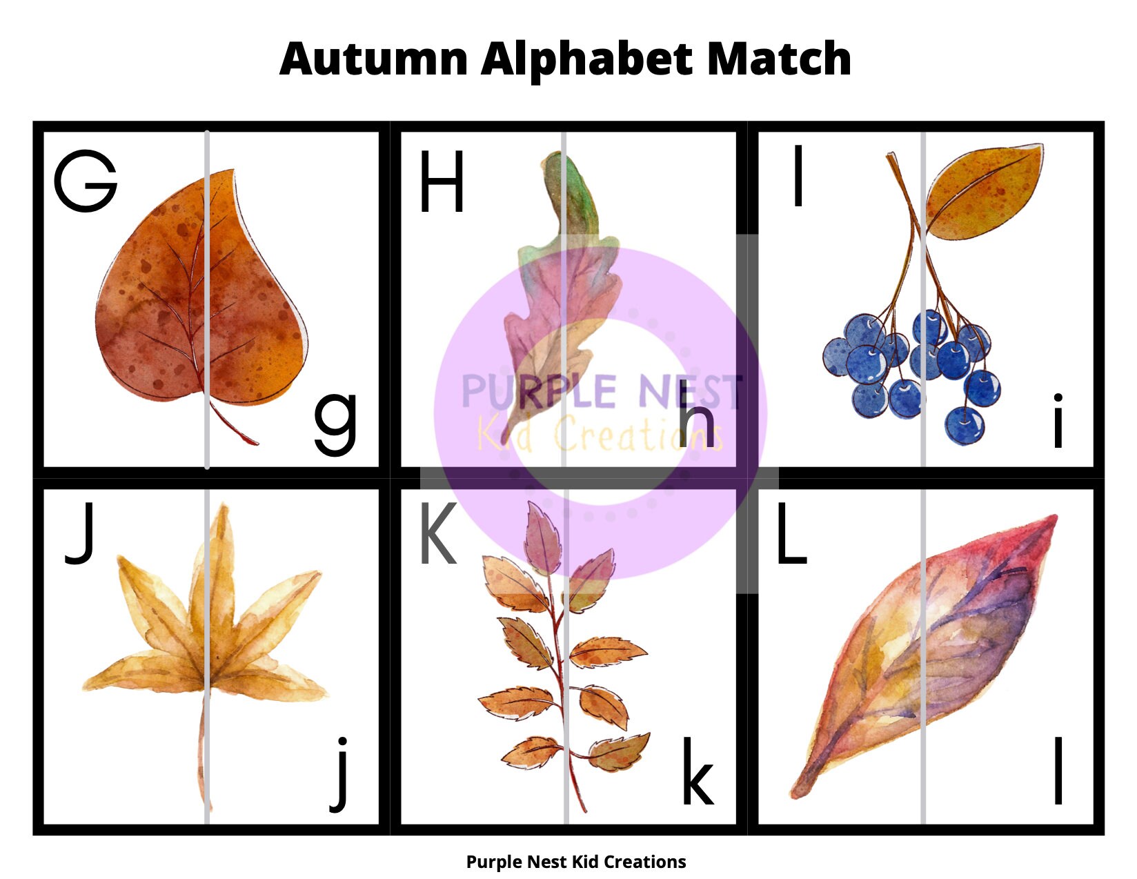 Autumn Alphabet Puzzle Fall Matching Game Puzzle Alphabet - Etsy