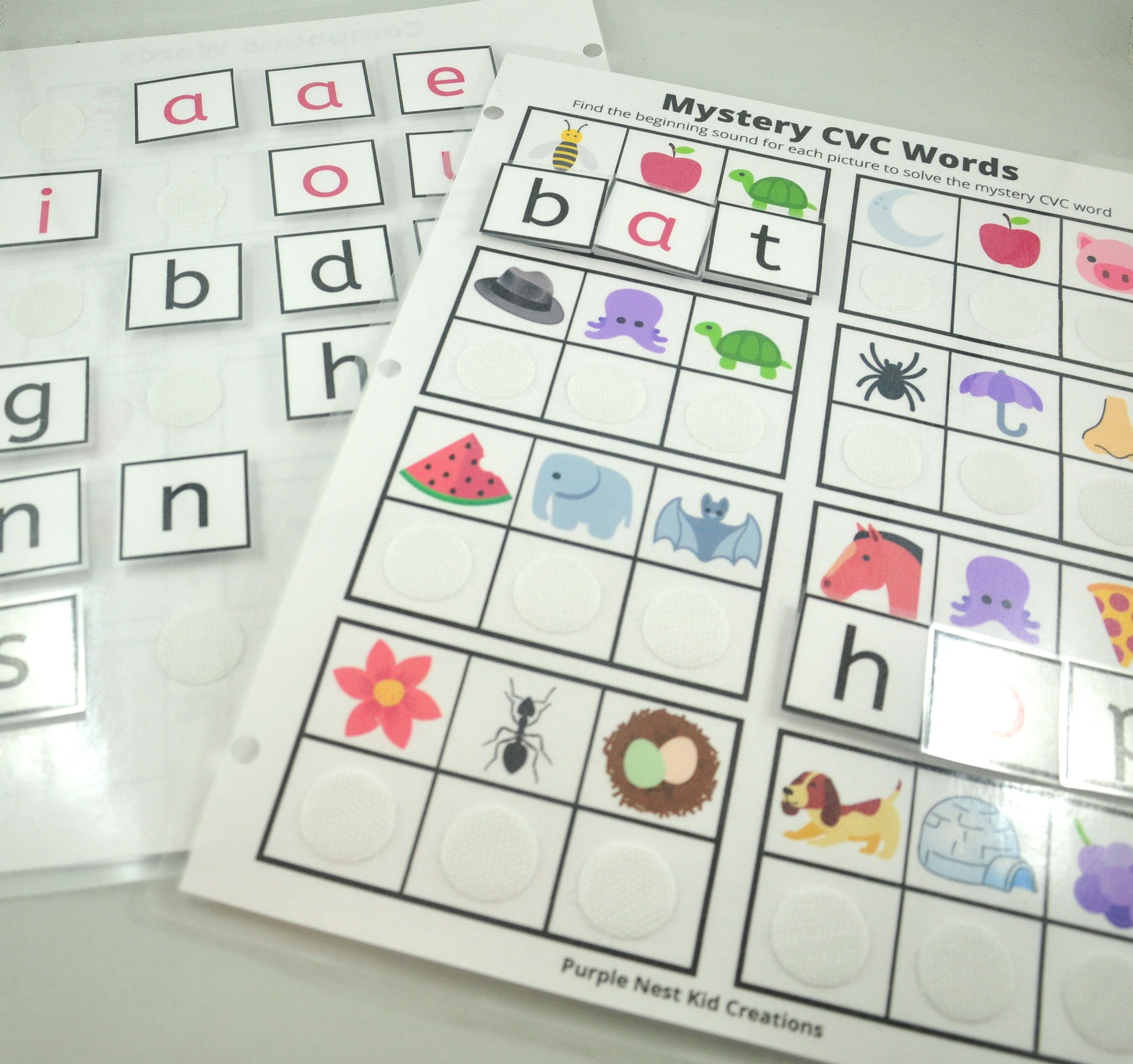 Mystery CVC Words Worksheet: Phonics Game Printable (PDF) - Etsy