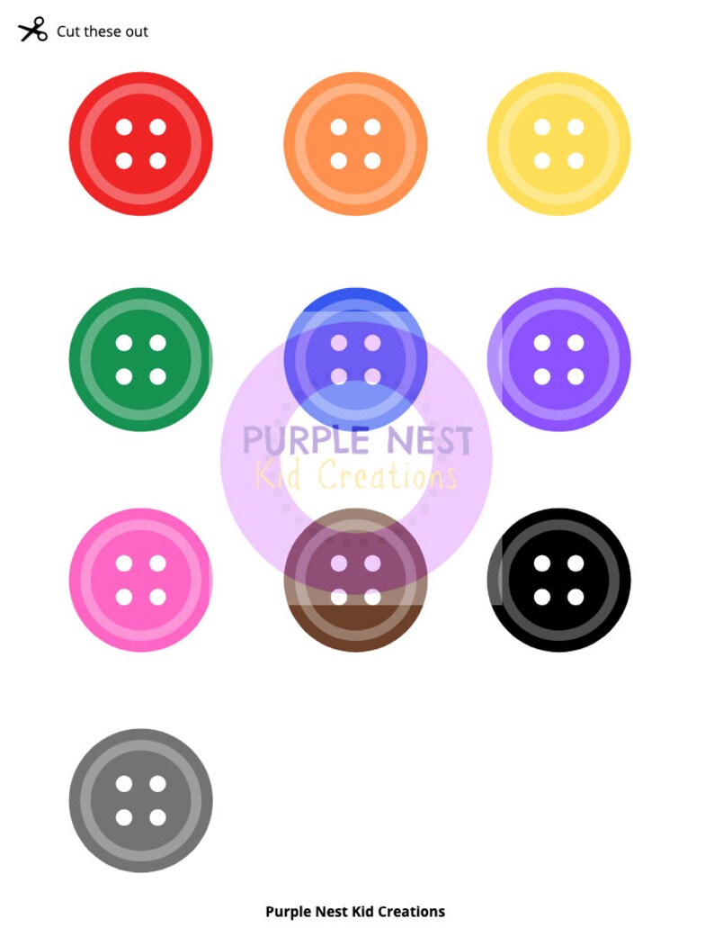 Button Color Match Worksheet Color Matching Game Educational - Etsy