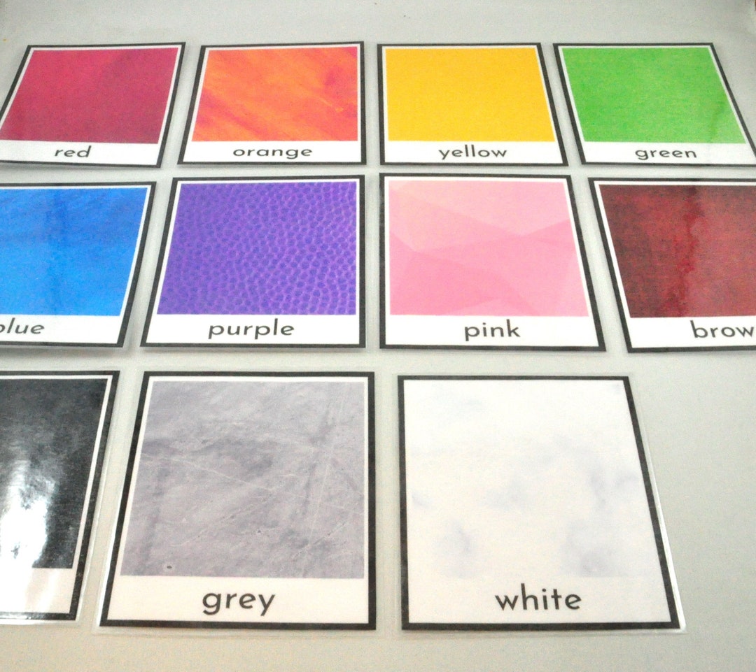 Colors Flash Cards, Colours, Montessori, Nomenclature, Three Part Cards ...