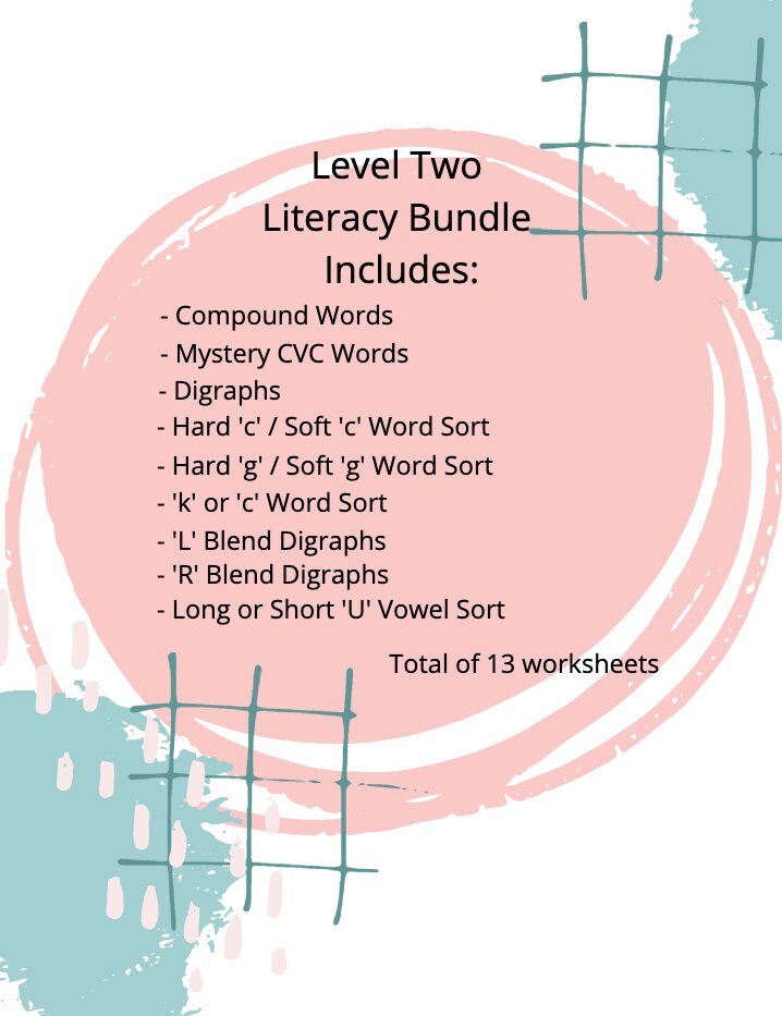 Level Two Literacy Bundle Digital Download Compound Words - Etsy Canada