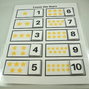 Count the Stars Worksheet: Preschool Printable Game (digital Download ...