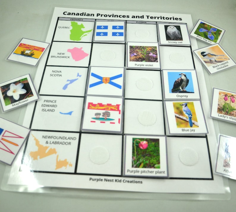 Canada Geography Bundle Provinces and Territories Matching | Etsy