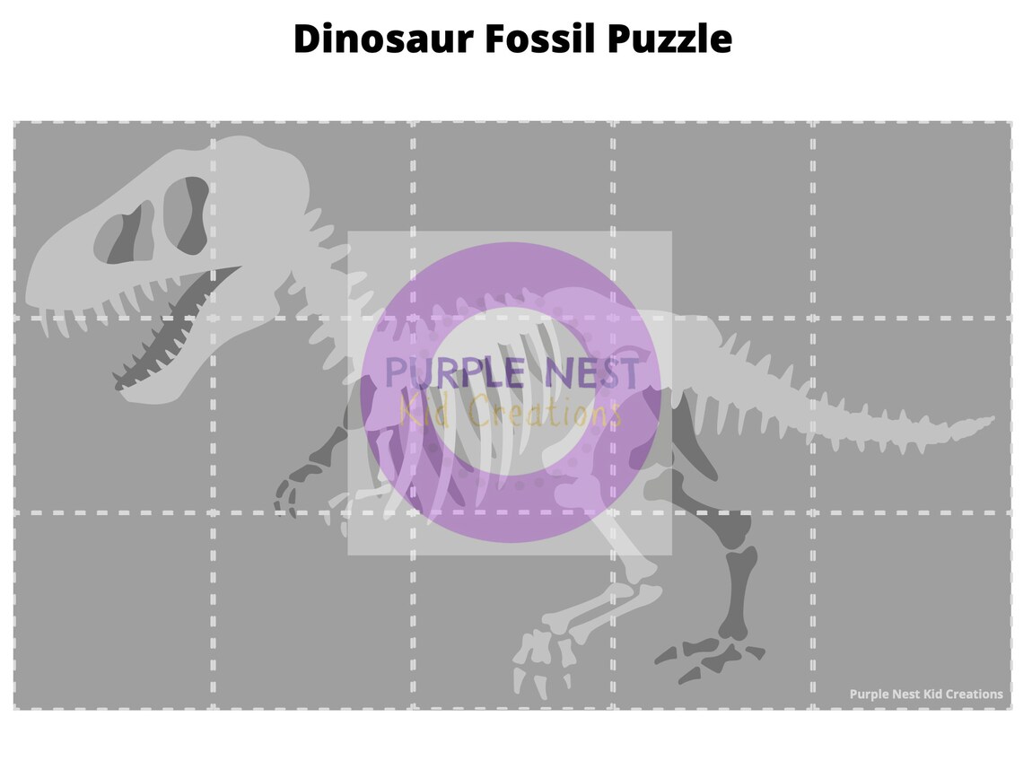 Dinosaur Fossil Puzzle Dinosaur Activity Fossils - Etsy