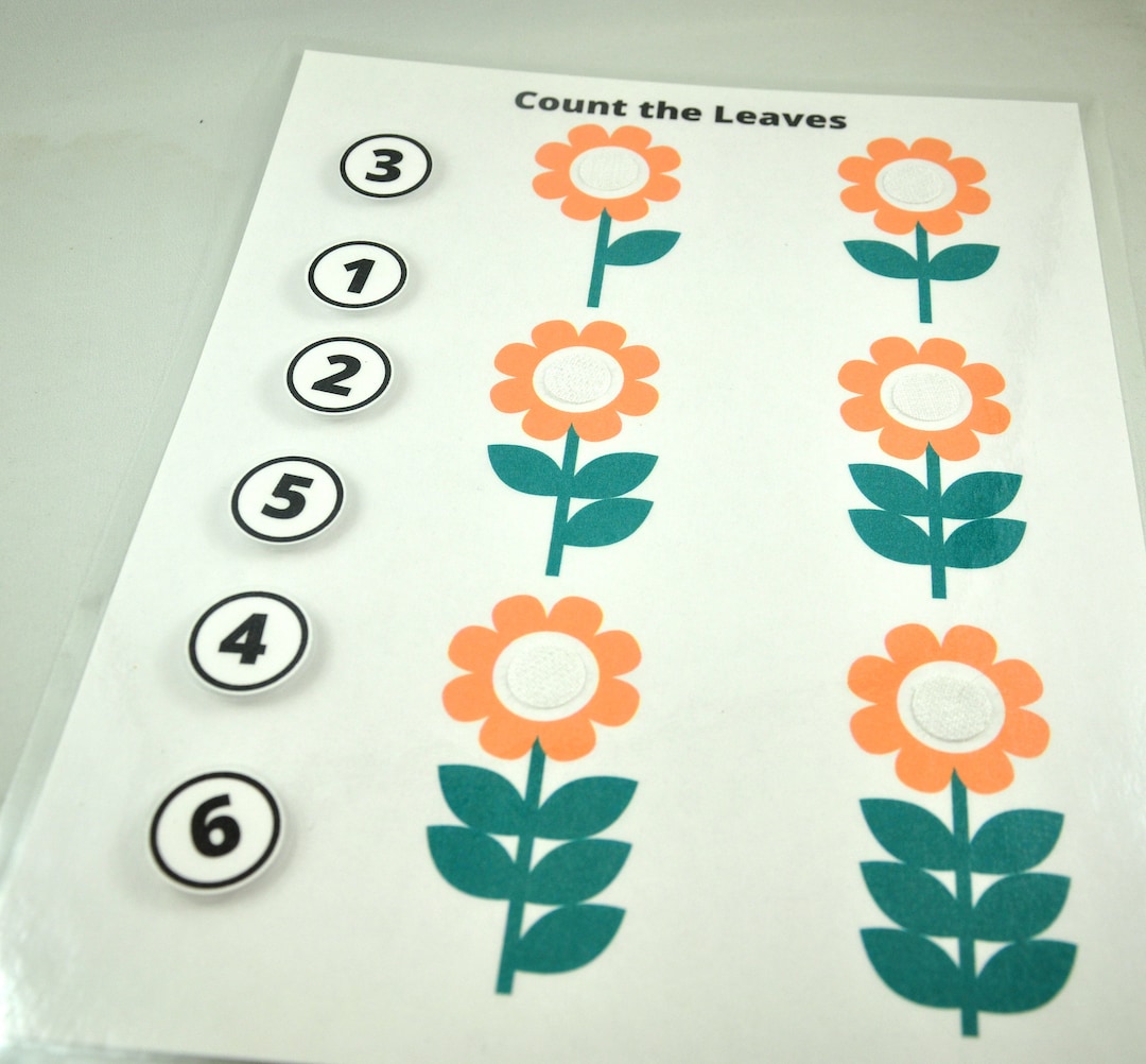 Count the Leaves Worksheet, Counting Game, Educational Preschool ...