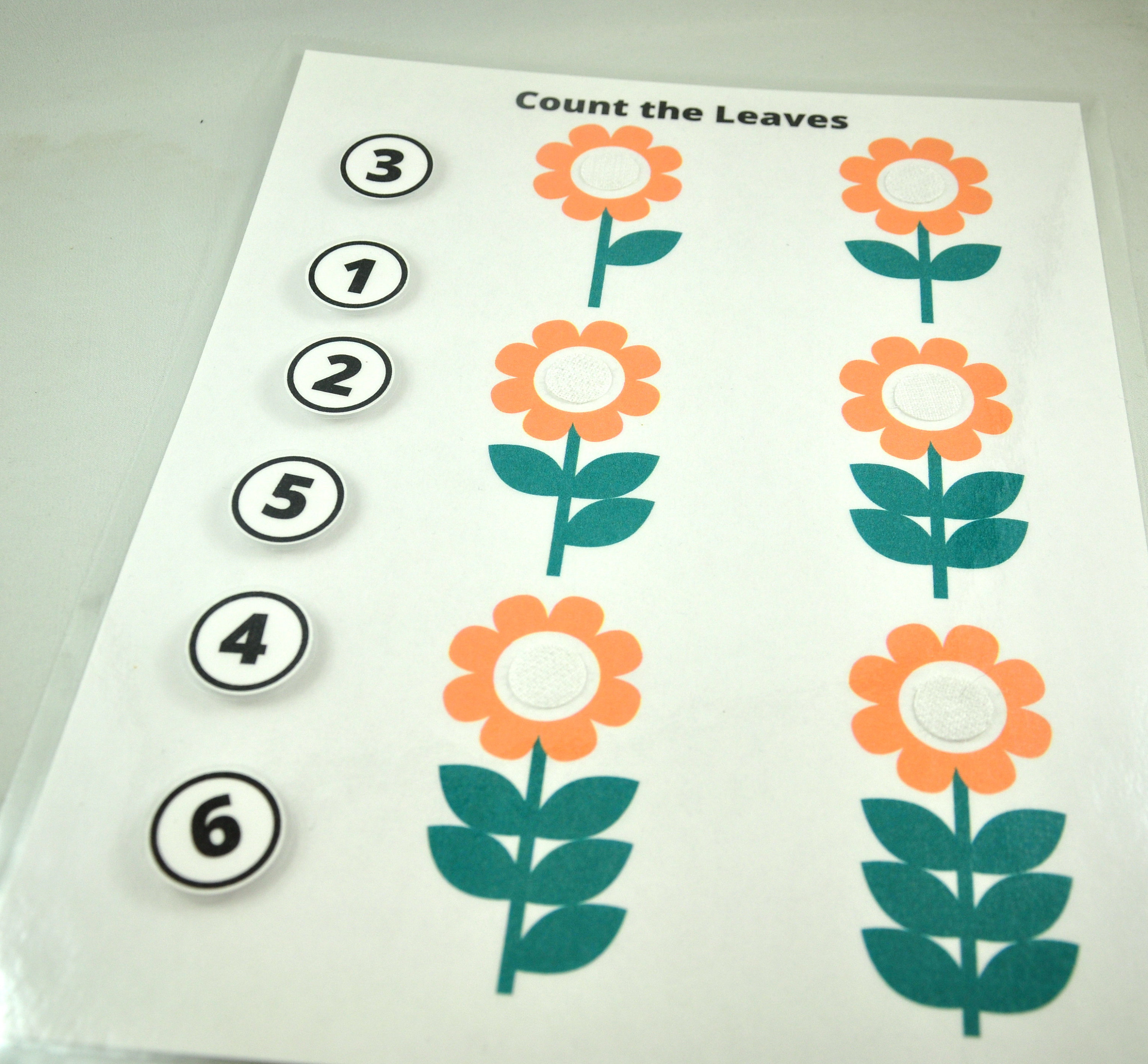 Count the Leaves Worksheet Counting Game Educational | Etsy
