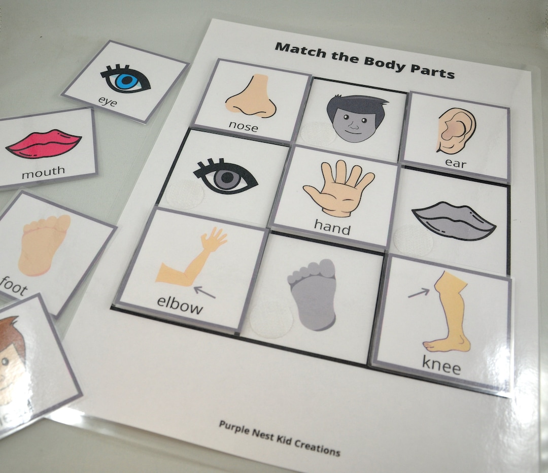 Body Parts Matching Game: Preschool Printable Activity (PDF) - Etsy